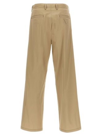 Prada Cotton Blend Poplin Trousers - Beige