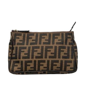 Fendi Pre-owned Canvas Pouch - - Pre-owned - Damen - Braun - ONE SIZE