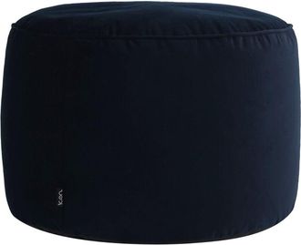 Icon Brand Icon - Pouf Repose-Pieds Rond en Velours Milano, Poufs de Salon, Bleu Minuit