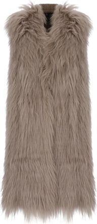 Fabiana Filippi Femme, Vestes, Beige, Taille: 40 FR Shearling Long Hair Vest