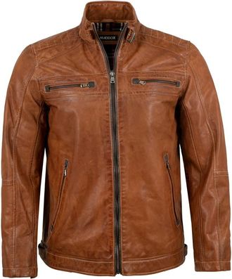 Maddox Herren Lederjacke Lammnappa Cognac Größe 54