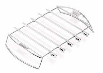Weber Schaschlik/Kebab Set, besteht aus 5 Edelstahlspie&szlig;en & Edelstahlgestell, passend f&uuml;r alle Holzkohle Grills ab &Oslash; 57cm & Gasgrills ab Q2000 Serie oder g