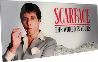 SD toys The World Is Yours Hintergrund Grau Poster aus Glas, 60 x 30 cm