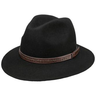 LIPODO Chapeau Kentucky en Laine Femme/Homme - Made in Italy Chapeaux pour Homme de Feutre avec Bandeau Cuir Hiver Automne Ete Printemps Printemps-ete - L (5