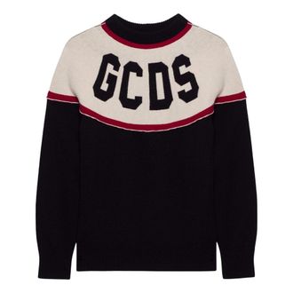GCDS Stripes Logo Pullover - - Knitwear - Herren - Schwarzk - S