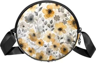 Generic Circle Sac &agrave; bandouli&egrave;re pour femme, petit sac &agrave; bandouli&egrave;re avec fermeture &eacute;clair et bretelles r&eacute;glables, sac &agrave; main rond d&eacute;contract&eacute; pour femmes et 