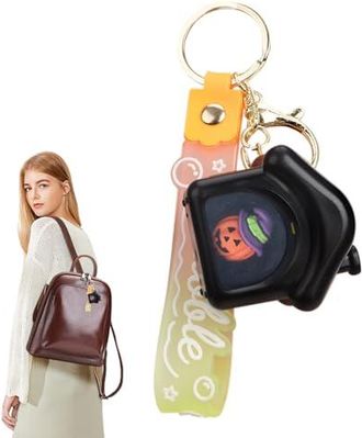 Generic Porte-cl&eacute;s dHalloween - Porte-cl&eacute;s fant&ocirc;me mignon de dessin anim&eacute; | Porte-cl&eacute;s lumineux en forme de citrouille avec cordon pour accrocher un sac &agrave; dos