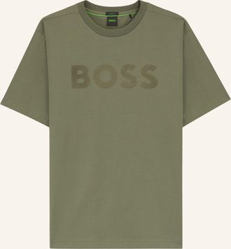 HUGO BOSS T-Shirt Ts_Iconic Logo Relaxed Fit gruen