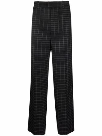Off-white pantalon droit &agrave; motif grille - Noir