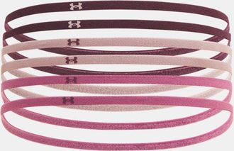 Under Armour Mini Elastic 6er-Pack Stirnb&auml;nder f&uuml;r Damen dunkles Kastanienbraun / Fuchsia Dusk / Tourmaline Rosa EINHEITSGR&Ouml;SSE