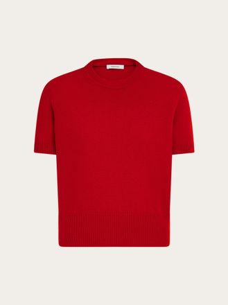 Ferragamo Damen T-Shirt aus Kaschmir Rot