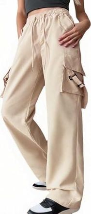 Generico Pantalon de sport femme taille haute pantalon long jambe large sport pantalon avec poches courb&eacute;es confortable athl&eacute;tisme pantalon &eacute;l&eacute;gant pantalon su