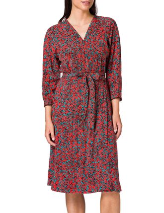 Tommy Hilfiger Damen WW0WW30998 Kleid, Camo Floral/Daring Scarlet, 34 Regular