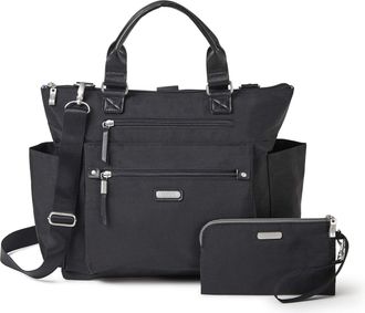 Baggallini Damen, 38,1 X 30,5 cm, Leichte Reisetasche Funktion 3-in-1 wandelbarer Rucksack mit RFID-Handy-Handgelenk, Schwarz, One Size