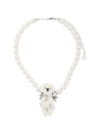 Yvmin Star Polka Dot Puppy Doll Pearl Necklace Brass Plated 18K Gold