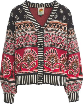 Farm Rio Farm Rio, Femme, Pulls, Multicolore, Taille: 38 FR Gilet Tricoté Multicolore Aw25