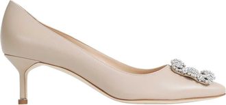 Manolo Blahnik Hangisi 50 Satin Jewel Buckle Pumps