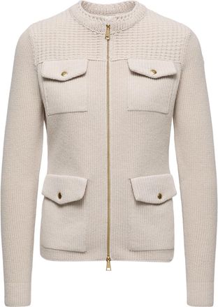Moncler Cardigan zippé matelassé en laine
