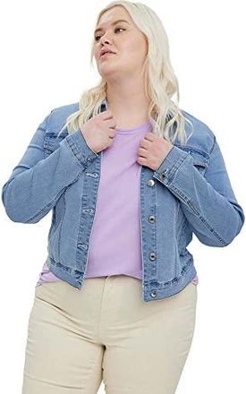 Vero Moda Vmluna Ls Slim DNM Mix GA Noos Jacket Veste, Bleu Jeans Clair, XL Femme