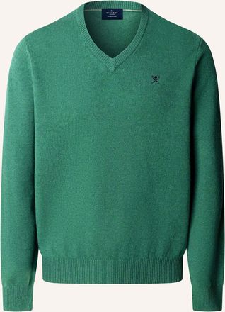 Hackett Pullover Lambswool V Neck gruen