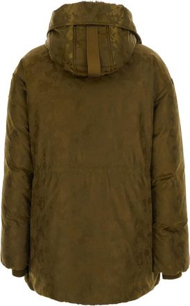 Pinko Hooded Technical Fabric Coat - Green