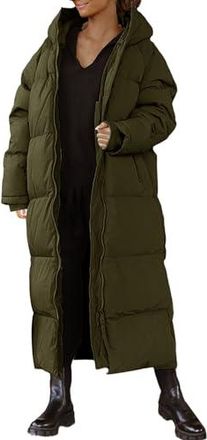 Generic Blouson Femme Hiver Blouson Hiver Femme Chaud Veste Longue Bouffante Pour Femmes à Capuche Et Manches Longues Manteaux Avec Fermeture Éclair Complète 