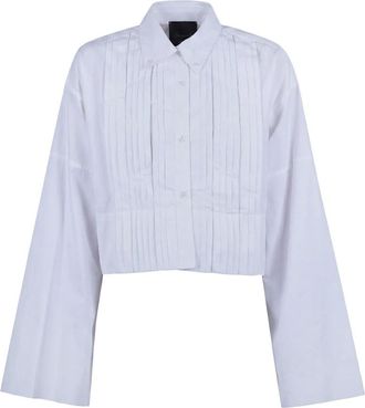 Souvenir Femme, Blouses et Chemises, Blanc, Taille: 38 FR Camicia Cropped Pieghe