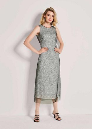 Madeleine Maxikleid Elegantes T&uuml;llkleid mit Spitzendetails Baumwollkleid mit Rundhals, Kniel&auml;nge und ohne Arm