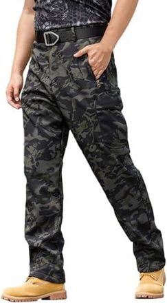 Generic Pantalon de travail stretch pour homme - Coupe droite - Pantalon de jogging - Camouflage - R&eacute;sistant &agrave; lusure - Pantalon de trekking - Pantalon foncti