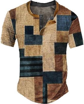 Generic Chemises &agrave; carreaux hauts pour hommes, polos, t-shirts amples pour sortir, t-shirt graphique mignon, d&eacute;contract&eacute;, &eacute;t&eacute; occidental 2025, t-shirt tendanc