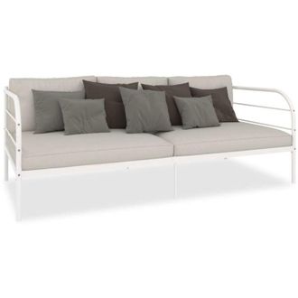 vidaXL Cadre de lit de repos Blanc M&eacute;tal 90 x 200 cm