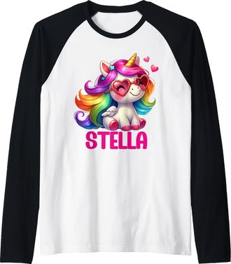 BDAZ Stella-Einhorn-Name, personalisiertes Design Raglan