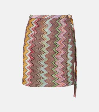 Missoni Jupe portefeuille Zigzag en lam&eacute;