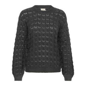 Kaffe Schwarze Auster Strickpullover Pullover - - Knitwear - Damen - Gr&uuml;n - L