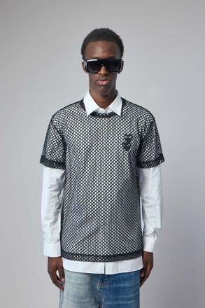 Comme Des Gar&ccedil;ons T-shirt Mesh Large Black Emblem