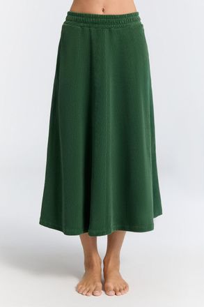 Leela Cotton Damen vegan Rock Kord Tannennadel Gr&uuml;n