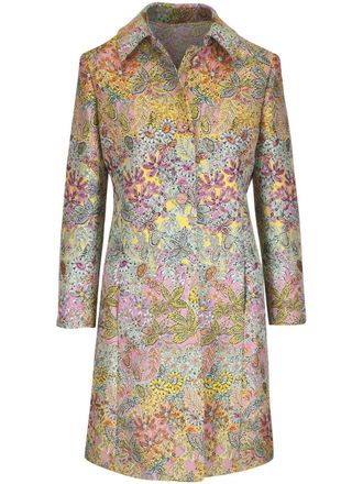 Etro manteau &agrave; fleurs en jacquard - Jaune