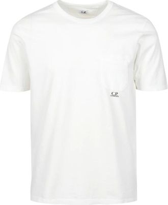 C.P. Company C.p. Company, Homme, Tops, Blanc, Taille: 2XL Pocket Logo T-Shirt