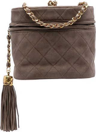 Chanel Hobo Bags - Quilted Suede Tassel Vanity Bag - Gr. unisize - in Braun - für Damen