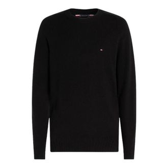 Tommy Hilfiger Rundhals-Wollpullover - - Knitwear - Herren - Schwarzk - M