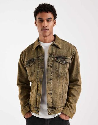 Levi's Trucker-Jeansjacke in &uuml;berf&auml;rbter Waschung-Blau