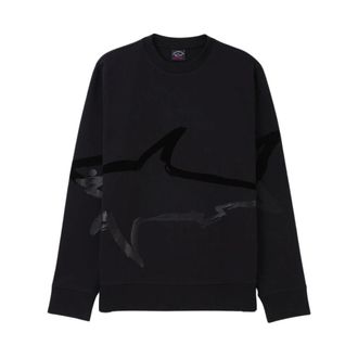 Paul & Shark Homme, Sweatshirts et sweats à capuche, Noir, Taille: 2XL SweaT-shirt Maxi Imprimé Requin Paul & Shark