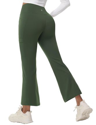 Baleaf Damen Wanderhose Wasserabweisend Outdoorhose Winddicht Thermo Hose Schlaghose Trekkinghose mit Taschen Winter Armeegrün XXL