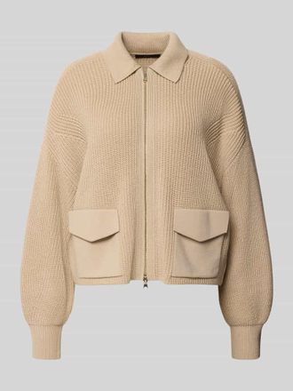 Windsor Strickjacke aus Schurwolle mit Pattentaschen