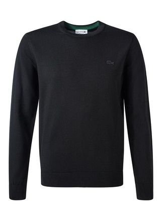 Lacoste Herren Pullover schwarz Merinowolle unifarben