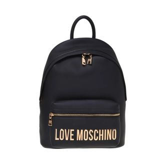 Love Moschino Hammered Synthetic Leather Backpack - - Bags - Damen - Schwarzk - ONE SIZE
