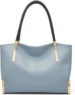 Generic Sac à main en cuir véritable pour femme - Design original - Sac à bandoulière de luxe - Grande capacité, bleu, Taille unique