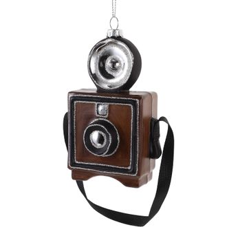 Happyyami Detaillierter Retro Kamera Ornament aus Glas Handgefertigter Weihnachtsbaumschmuck Kreative H&auml;ngende Vintage Dekoration f&uuml;r Zuhause und Tisch