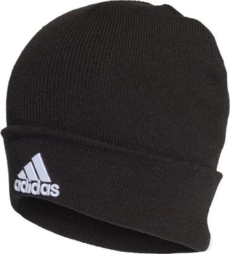 adidas Unisex Logo Beanie, Black / Black / White, XS