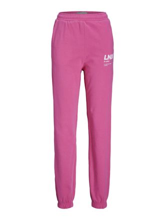 Jack & Jones Damen JXBIANCA HW Relaxed Vint Sweatpants SN Jogginghose, Carmine Rose/Print:Bright White LNDN Print, XS